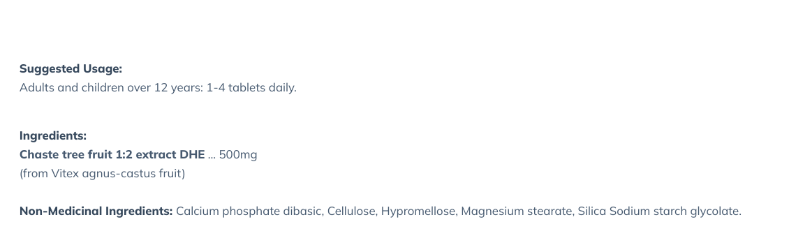 MediHerb Chaste Tree 90 Tablets – Sage Naturopathic Clinic
